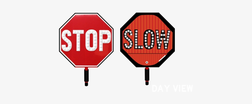 Handheld Flashing Stop/slow Sign - Stop Sign Transparent PNG - 509x300 ...
