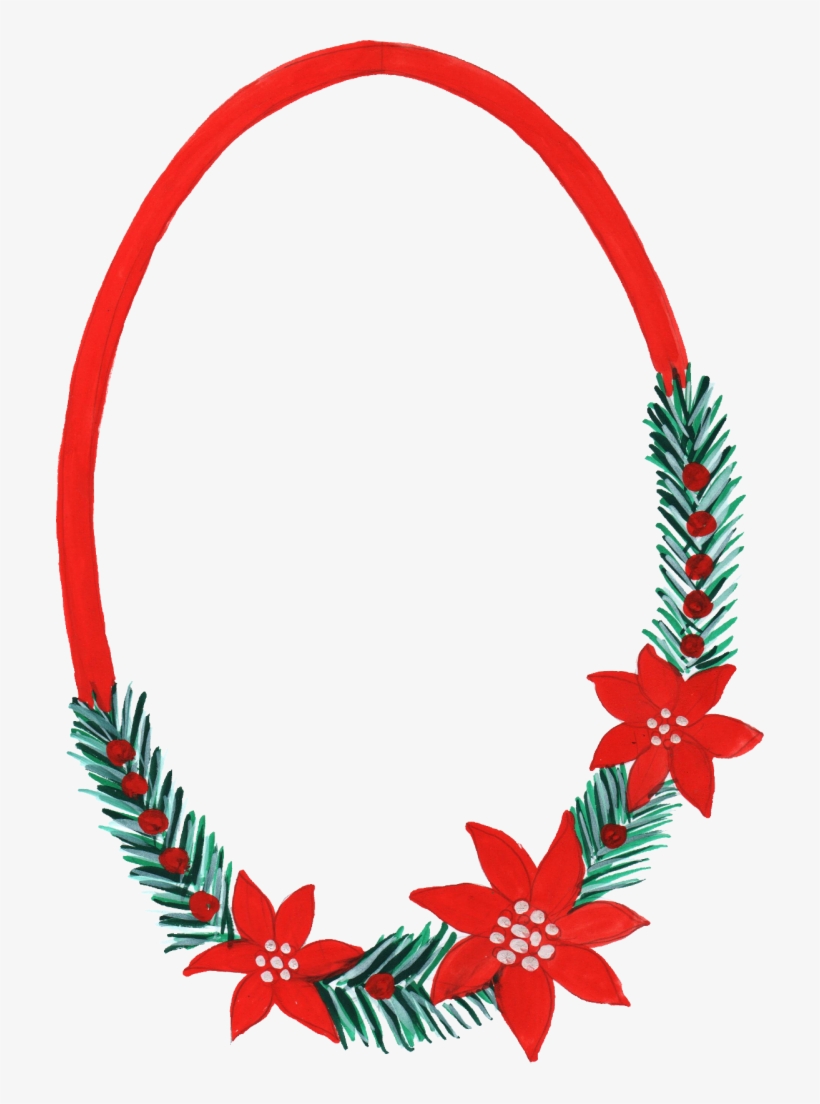 12 Watercolor Christmas Oval Frame - Art Transparent PNG - 708x1024 ...