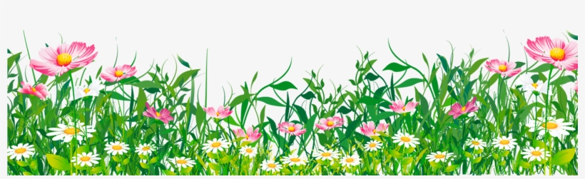 Grass With Flowers Png Clipart - Flowers On Ground Png Transparent PNG ...