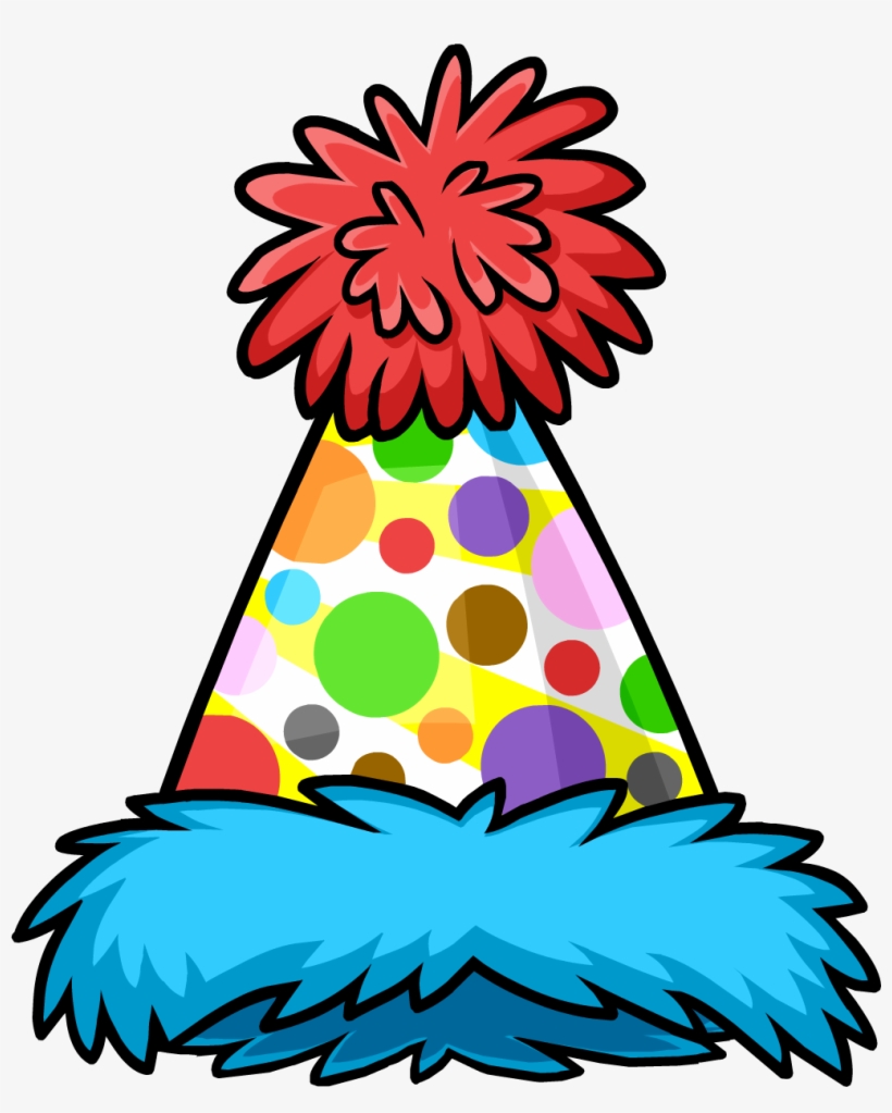 Polka Dot Puffle Hat - Birthday Hat Clipart Transparent PNG - 1014x1216 ...