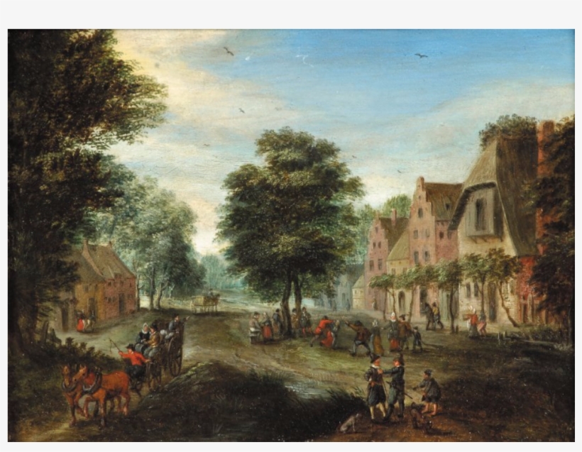 Busy Village Square - Painting Transparent PNG - 1278x718 - Free ...