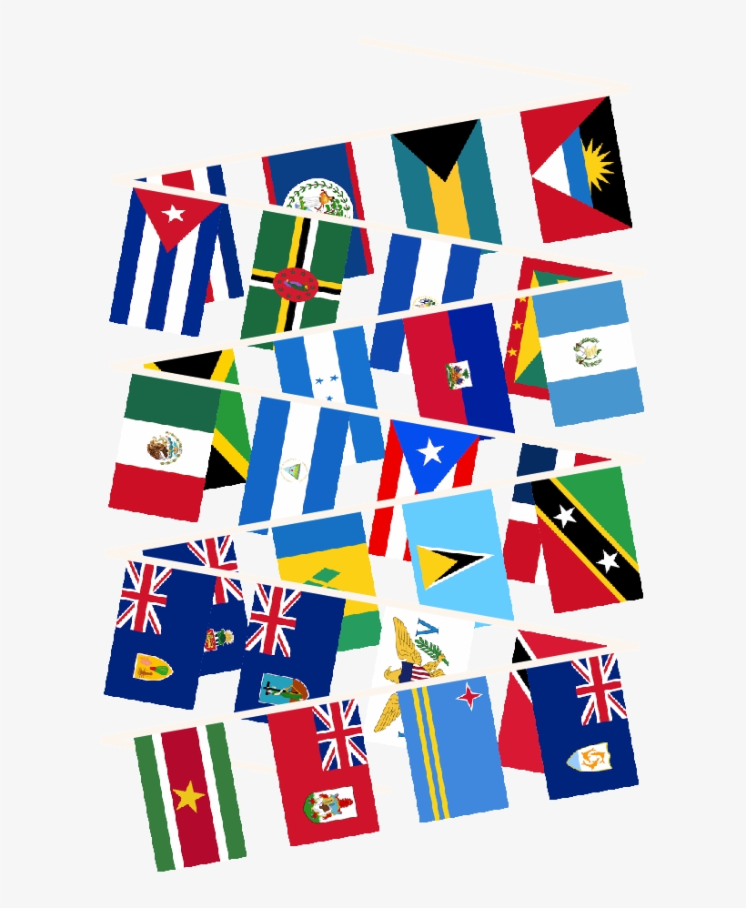 Caribbean Multi Nation Bunting - Caribbean Flags Logo Png Transparent ...