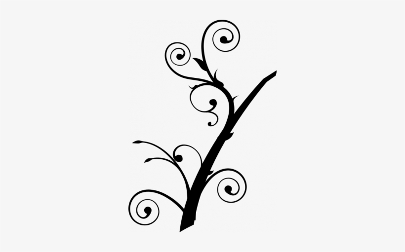 Org-vector Image Of Upright Twisted Branch Silhouette - Tree Branch ...