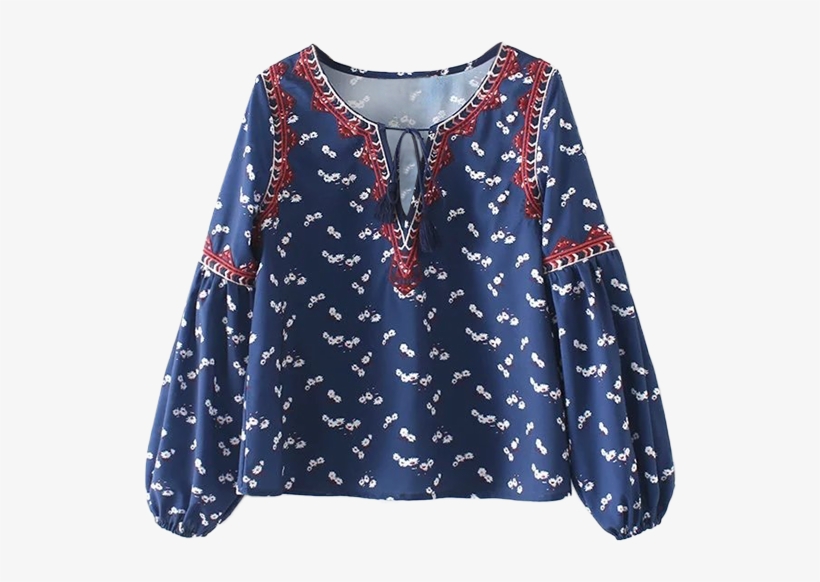 Zaful Women String Tiny Floral Blouse - Blouse Transparent PNG ...