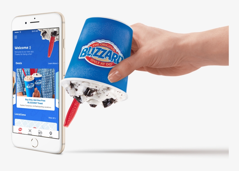 Download Phone With The Dq App Open And A Delicious Combo Meal - Dairy ...