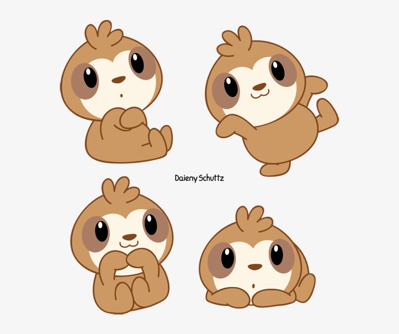 Cute Sloth Png - Sloth Kawaii Transparent Transparent PNG - 600x635 ...
