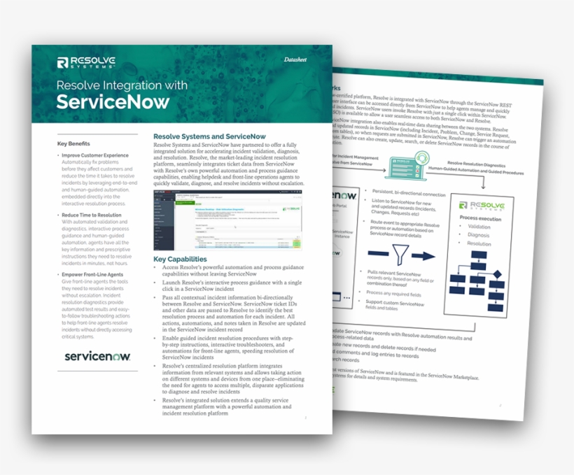 Resolve Integration With Servicenow - Document Transparent PNG ...