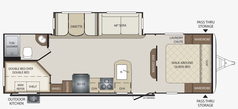 View This Floorplan - 2018 Keystone Bullet 272bhs Transparent PNG ...