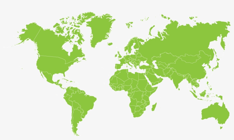 Download World Map Green - World Map Gray Color - HD Transparent PNG ...