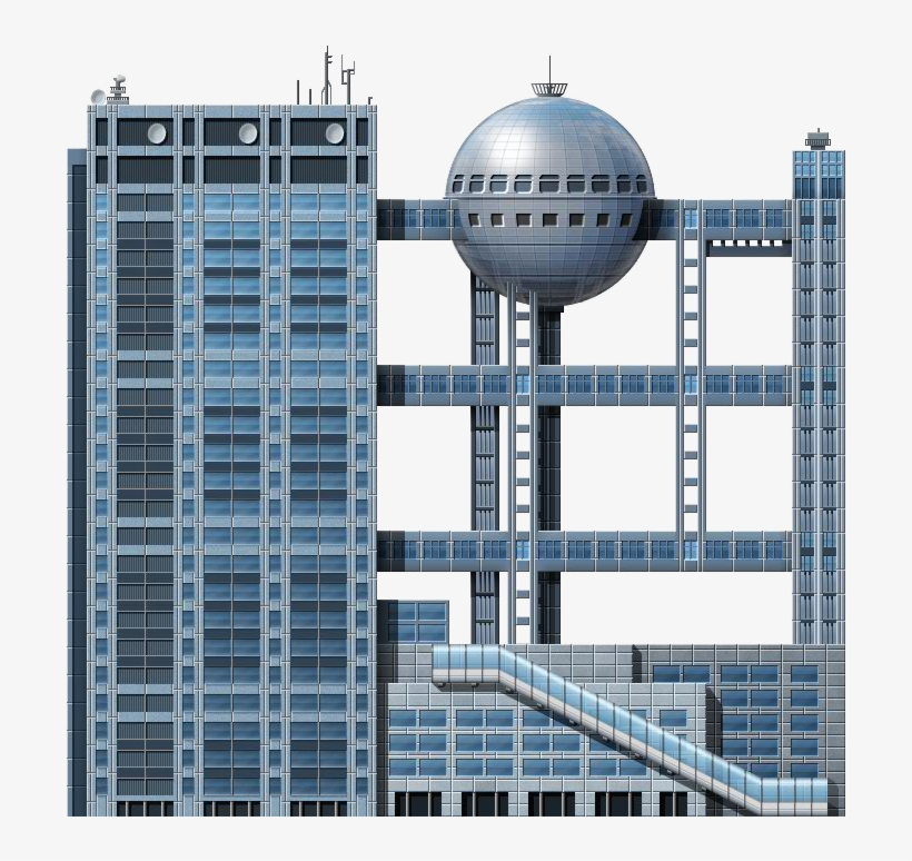 Tokyo Tv Building - Fuji Tv Headquarter Transparent PNG - 700x694 ...