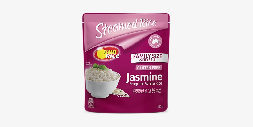 2 Serves Sunrice Microwave Fragrant Jasmine Rice Family - Sunrice Transparent PNG - 385x385 ...