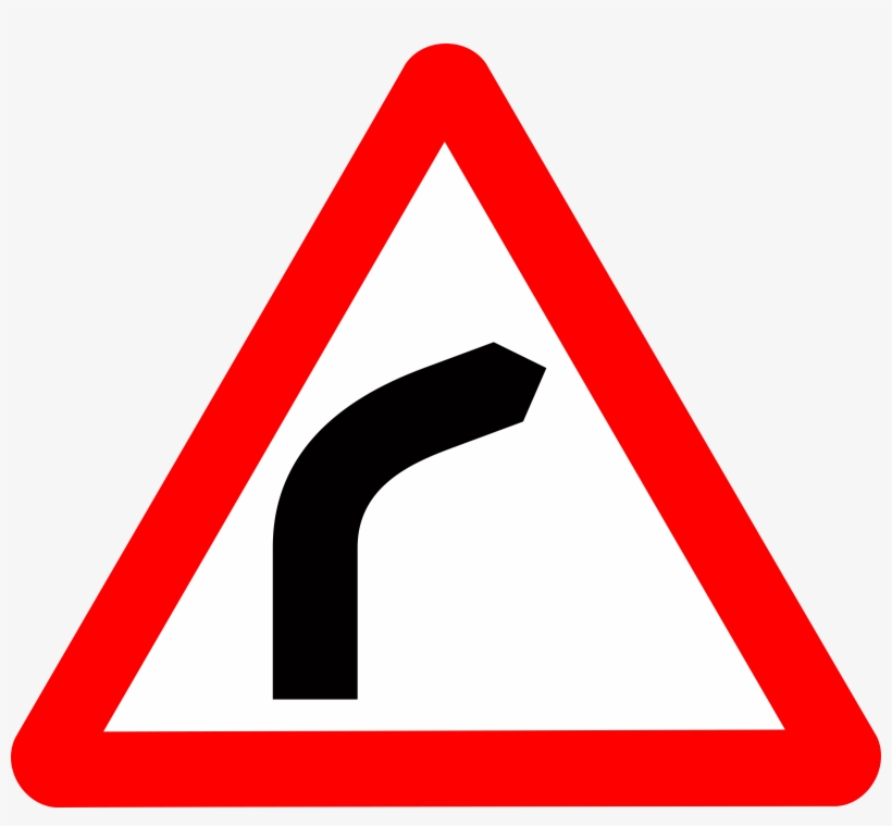 Curved Road Clipart Png Download - Sharp Curve Road Signs Transparent ...