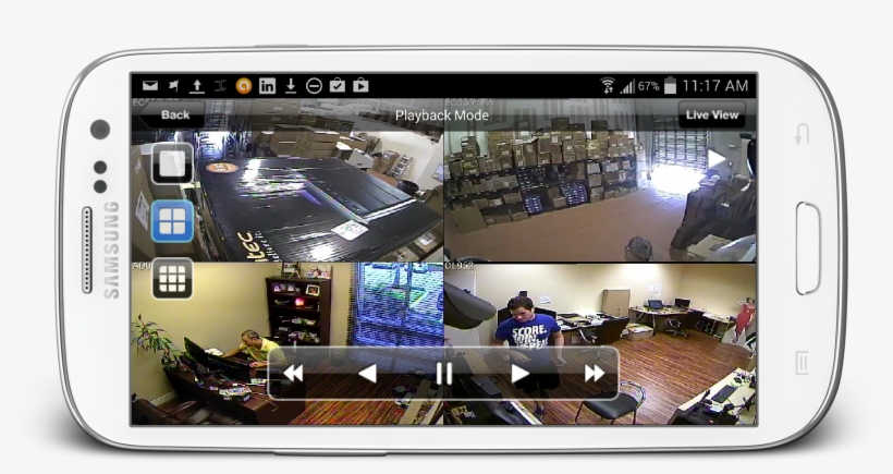 Cctv Video Playback From Andro - Security Cam Smartphone Png ...