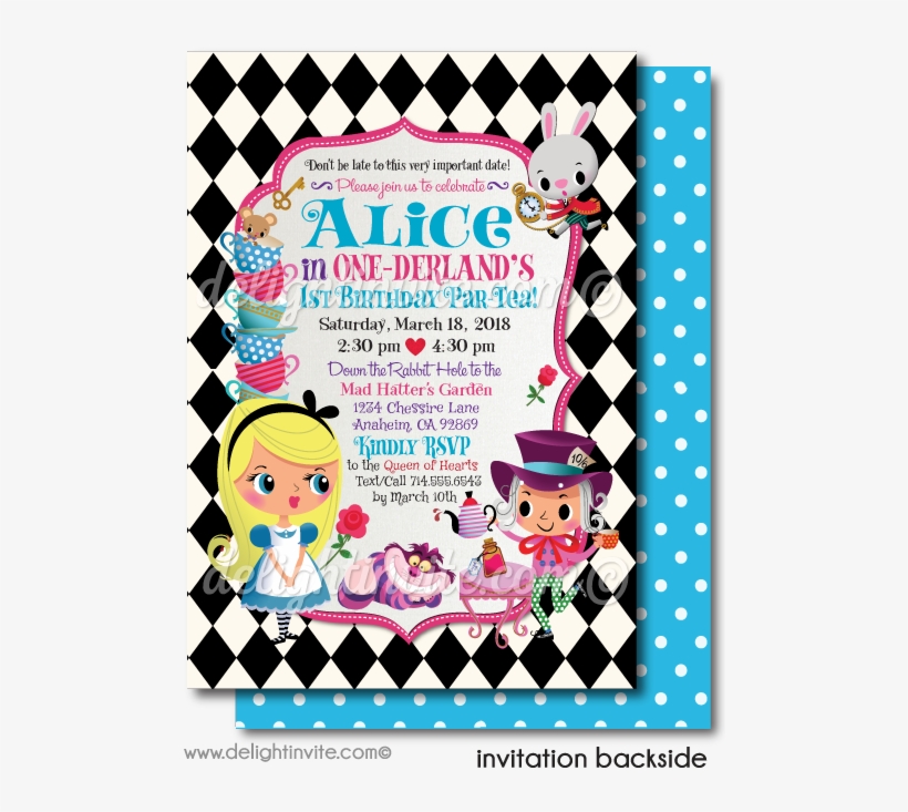 Mad Hatter Tea Party Birthday Invitations