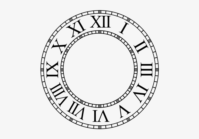 Download Vector Clock Face Clip Art - Clock Roman Numerals Clipart - HD ...