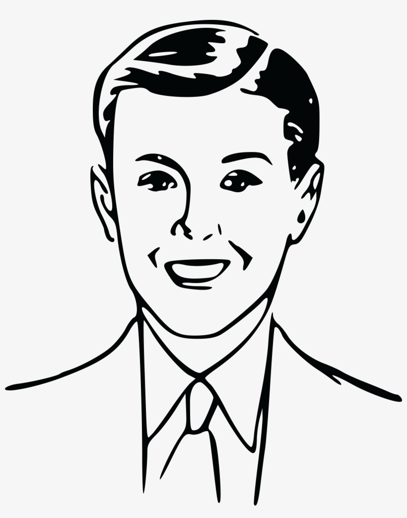 Svg Transparent Library Clipart Bw Retro Boy Big Image - Portrait Boys ...