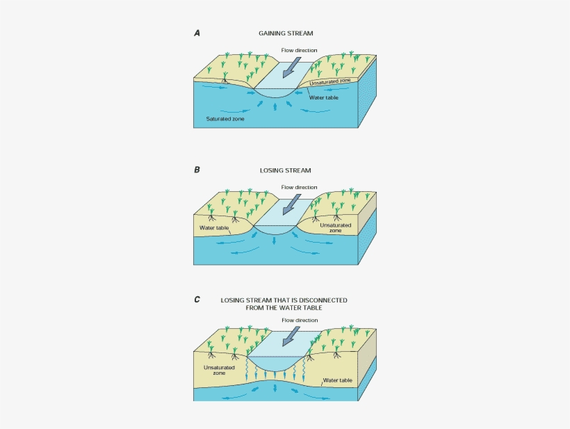 Diagram Of Interaction Of Streams And Ground Water - Surface Water ...