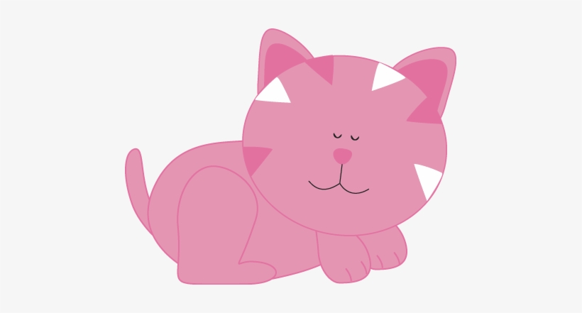 Pink Cat Sleeping - Pink Cat Clipart Transparent PNG - 467x361 - Free ...