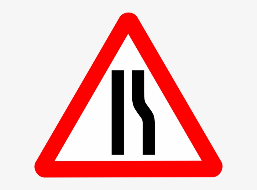 Narrow Road Ahead Sign Transparent PNG - 600x527 - Free Download on NicePNG
