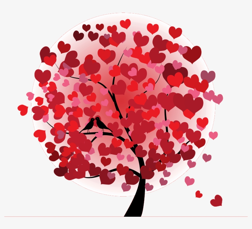 Vector Tree Valentine - Love Tree Transparent PNG - 792x698 - Free ...