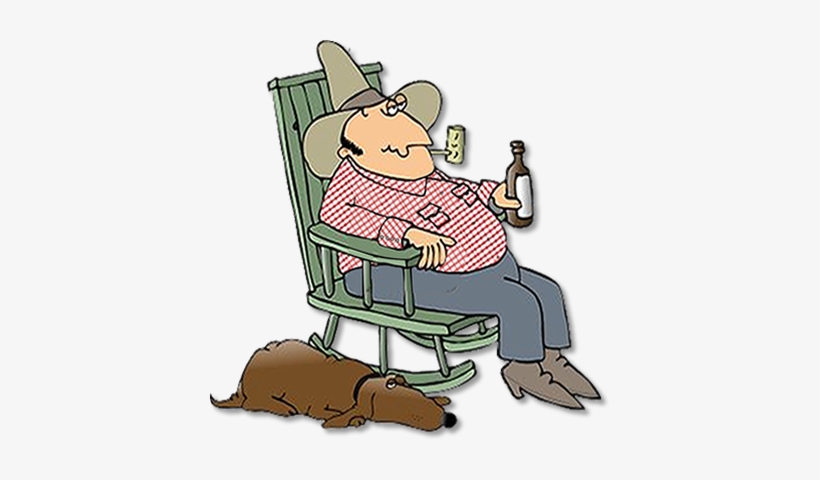 Redneck Rag - Cartoon Drinking And Smoking Transparent PNG - 400x400 ...