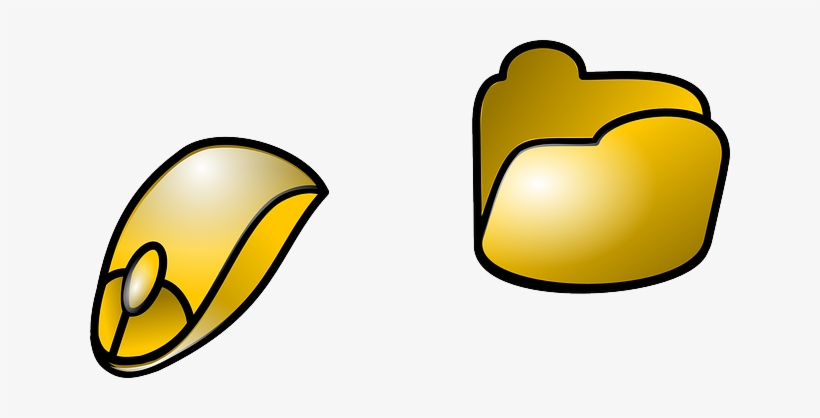 Computer, Mouse, Icon, Folder, Gold, Theme, And - Gold Png Computer ...