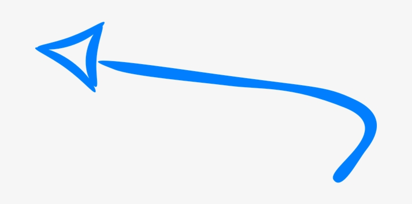 Arrow Turn Left Blue Handdrawn Pointing Di - Hand Drawn Arrow Blue ...