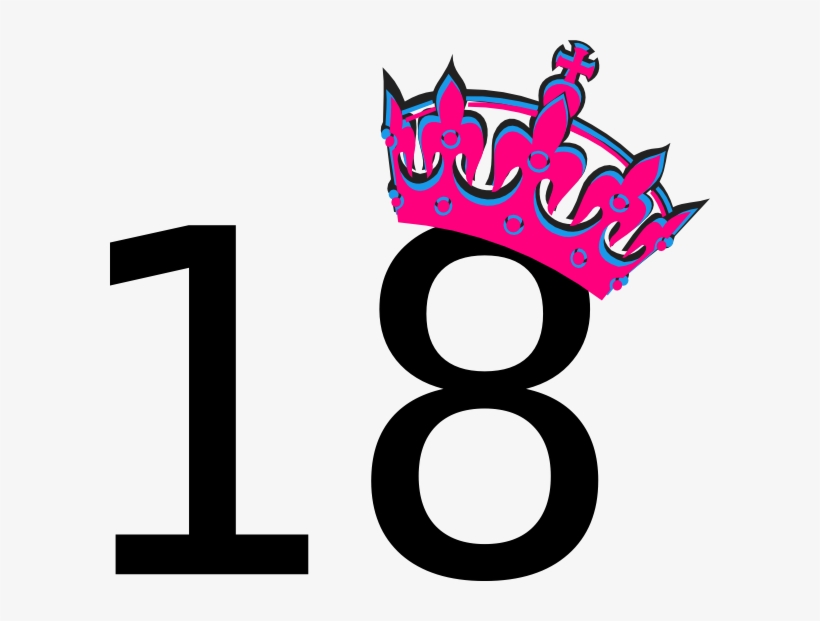Pink Tilted Tiara And Number 18 Svg Clip Arts 600 X Transparent PNG ...