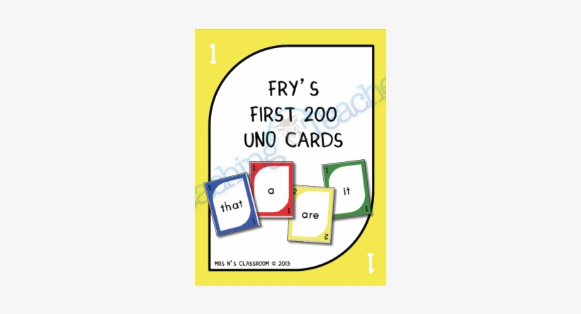 {free} Fry's 1st 200 Words - Free Printable Fry Word Uno Transparent ...