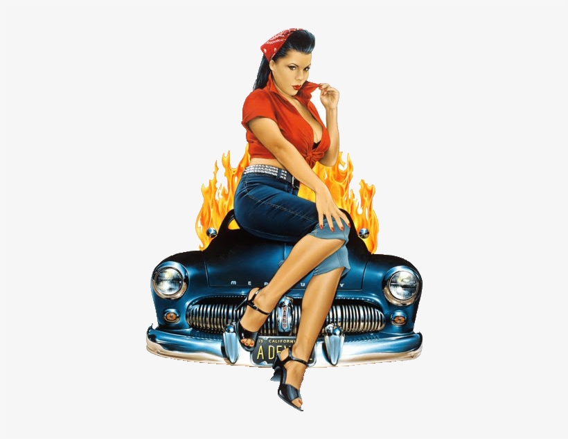 Pinup Girl Car - Vintage Pin Up Girls Cars Transparent PNG - 423x576 ...