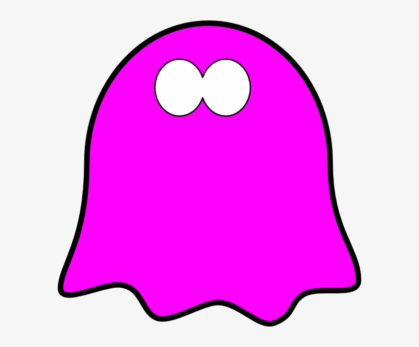 Friendly Dark Pink Ghost Wavy Base Clip Art At Clker - Pink Ghost ...