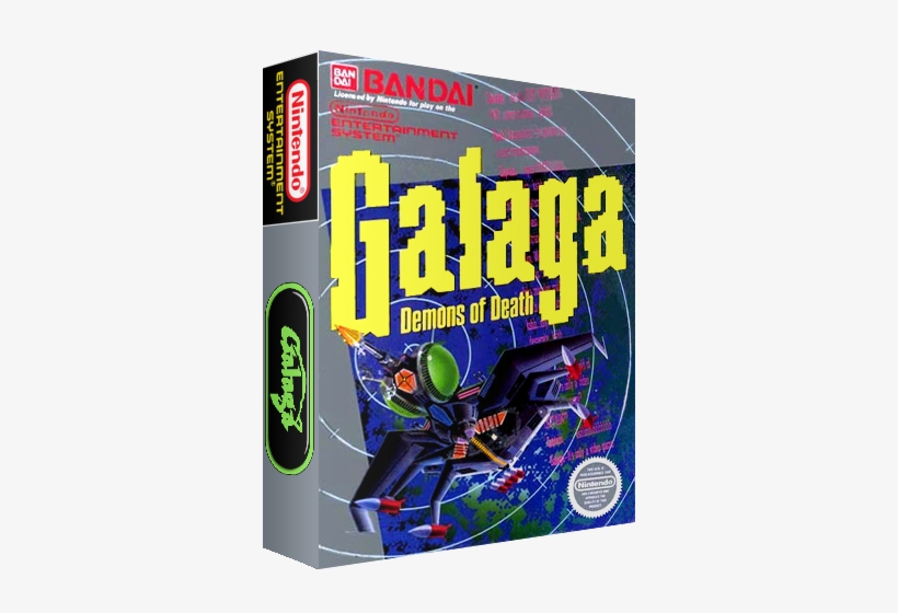 Galaga Demons Of Death - Galaga Nes Box Art Transparent PNG - 400x500 ...