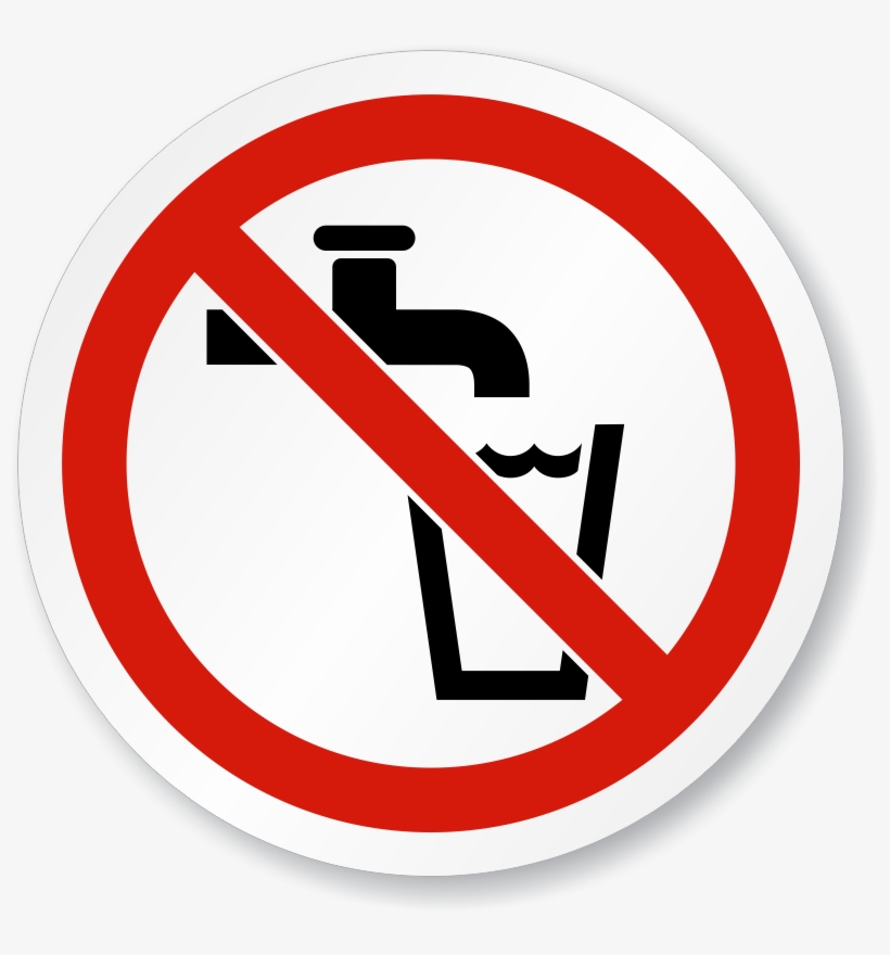 Iso Prohibition Sign - Warning Non Potable Water Sign Transparent PNG ...