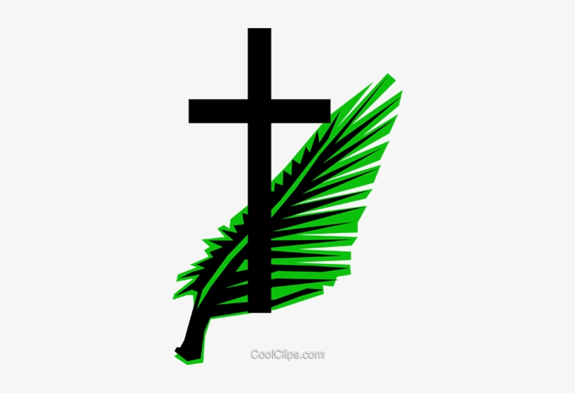 Cross & Palm Branches Royalty Free Vector Clip Art - Palm Sunday Palms ...