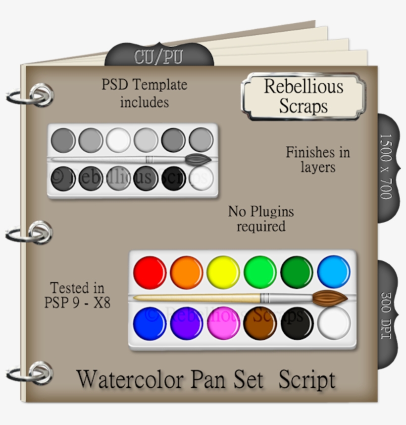 Watercolor Pan Set - Pahu Drum Transparent PNG - 800x777 - Free ...