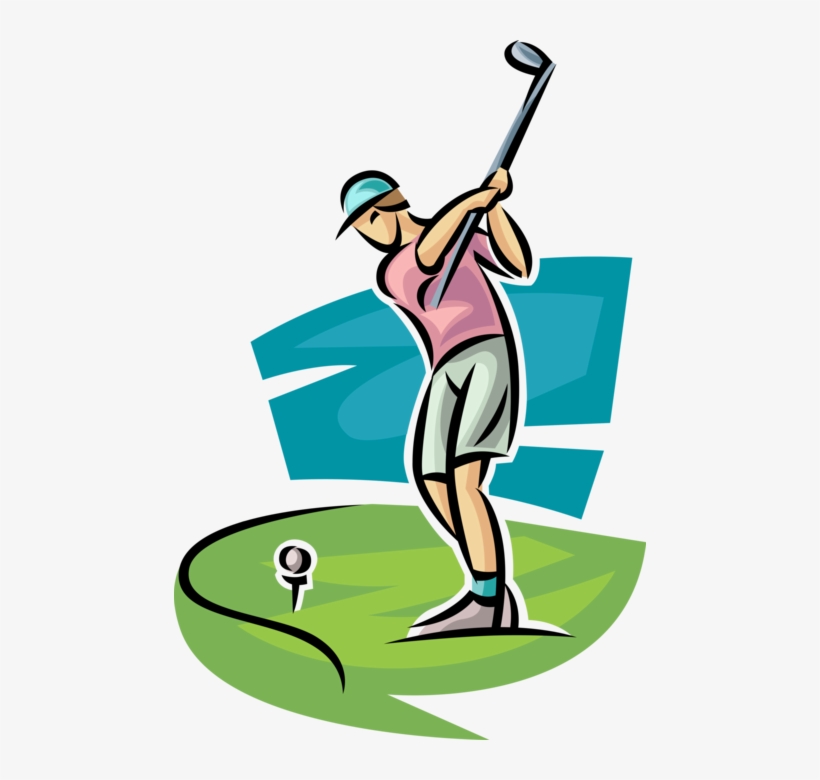 Vector Illustration Of Sport Of Golf Golfer Swings - Illustration ...