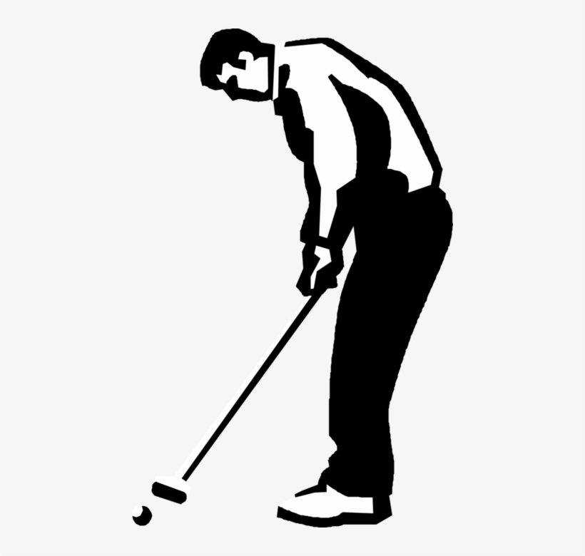 Vector Illustration Of Sport Of Golf Golfer Putts Golf - Illustration ...