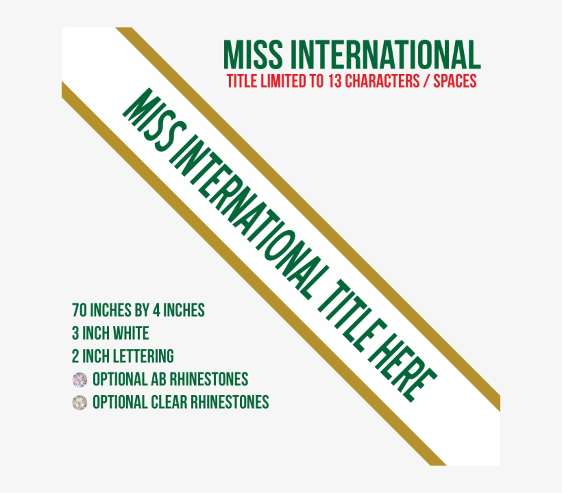 Miss International Sash Transparent PNG - 640x640 - Free Download on ...