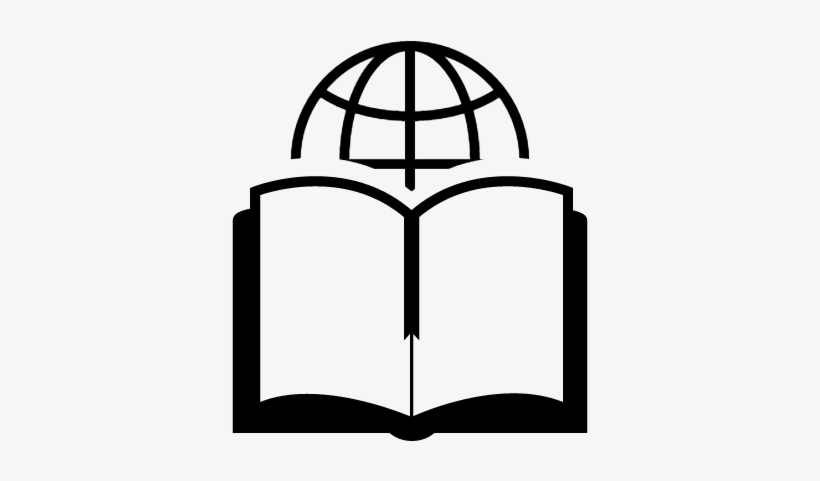 Download Open Book And Earth Vector - Open Book Logo Black And White ...
