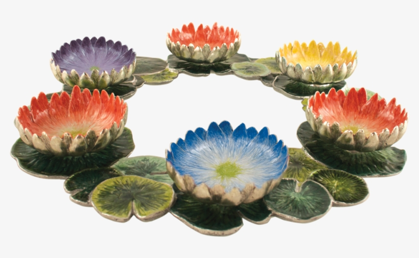 Multi-color Lotus Centerpiece - Lotus Centerpiece - Seder Plate ...