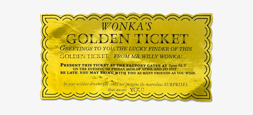 Willy Wonka Golden Ticket Invitation Template Free