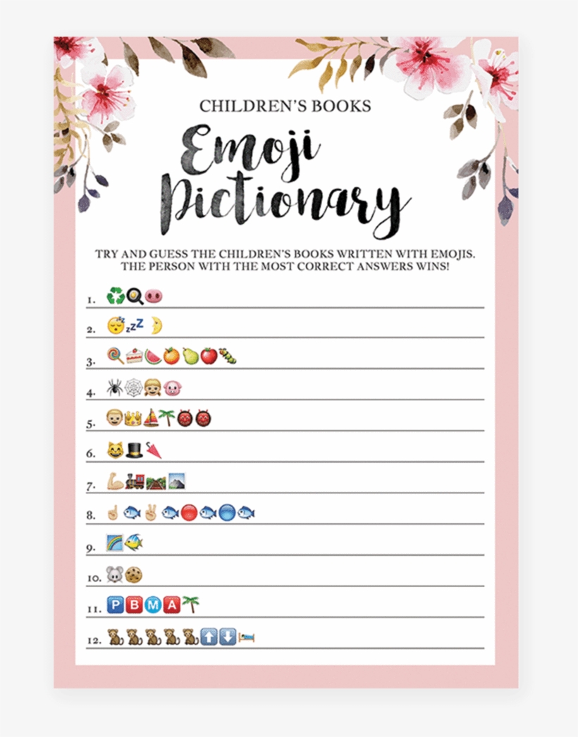 Leaf Baby Shower Emoji Pictionary Game Printable Instant Download Leaf Baby Shower Emoji Pictionary Game Printable Instant Download
