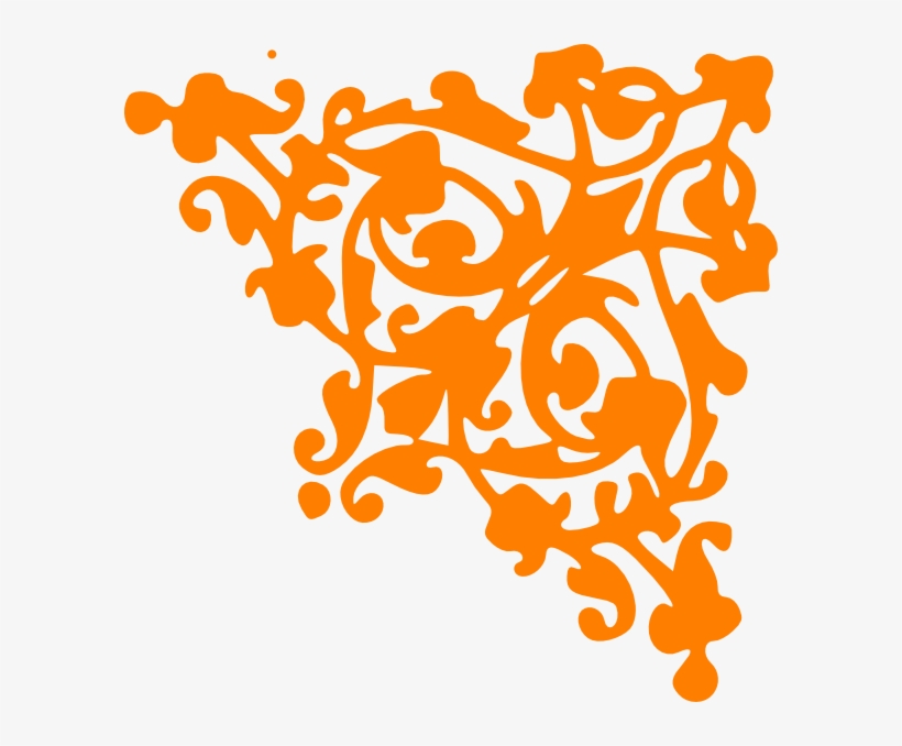 Corner Border Design Orange Transparent PNG - 594x598 - Free Download ...