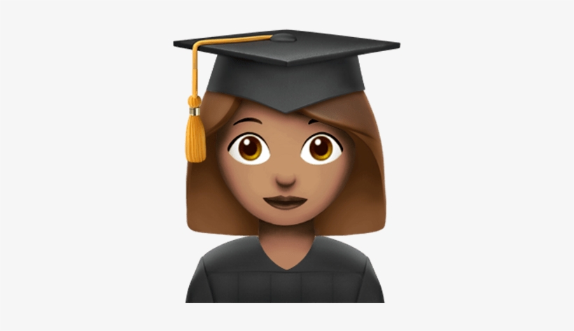 Female Graduate Student Apple Emoji - Student Emoji Png Transparent PNG ...