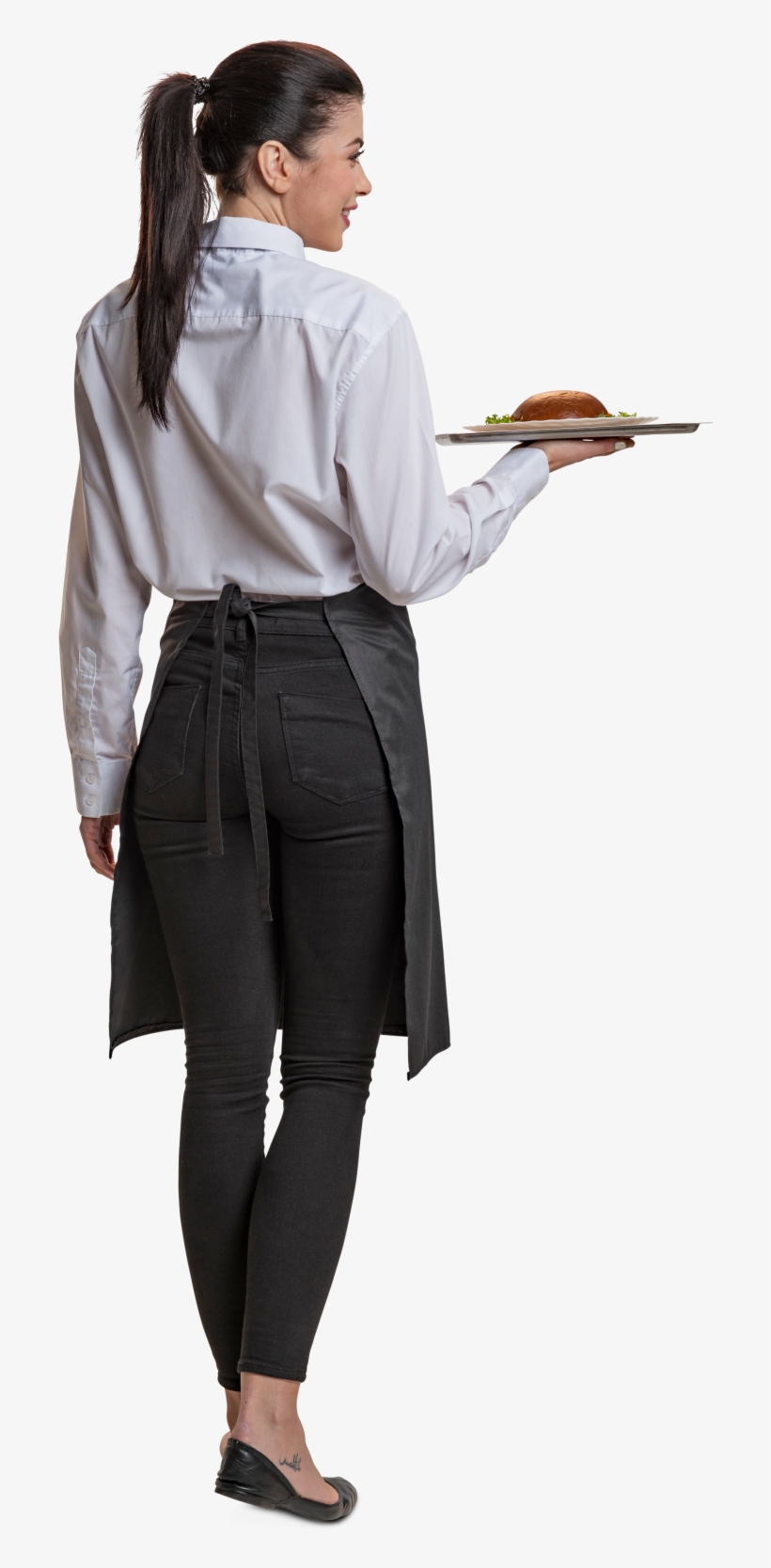 Cut Out Woman Waitress With Foow, Professions And Services - Waiter ...