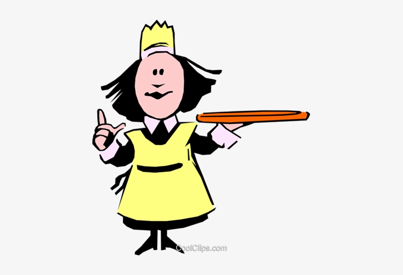 Cartoon Waitress Royalty Free Vector Clip Art Illustration - Clipart ...