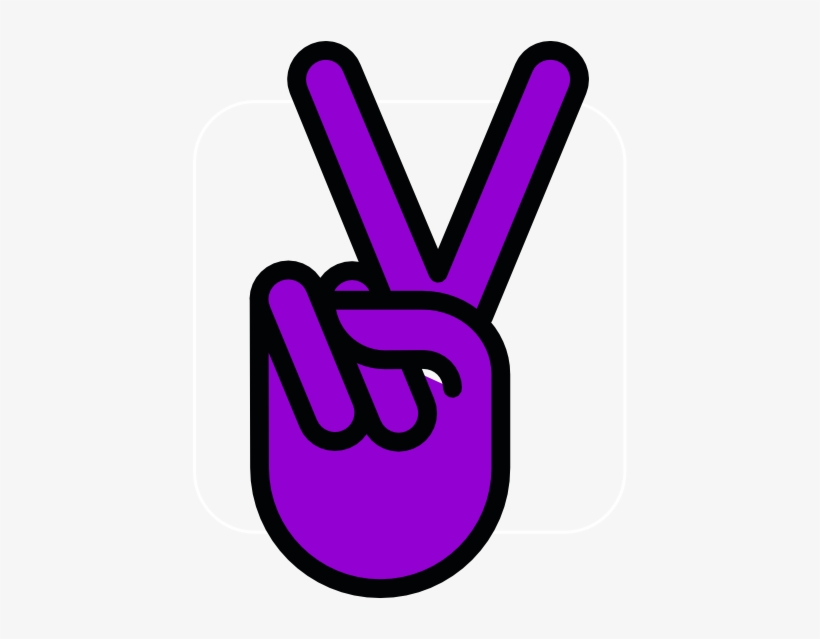 Purple Clipart Peace Sign - Purple Hand Peace Sign Transparent PNG ...