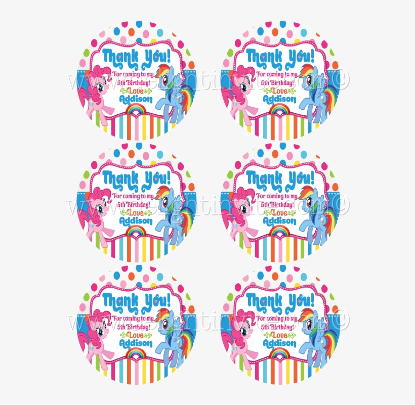 My Little Pony Birthday Sticker Tag - Circle Transparent PNG - 614x794 ...