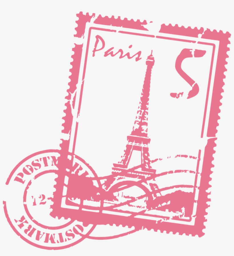 Paris Stamp Decal Wall Decals Style And Apply - Eiffel Tower Stamp Png ...