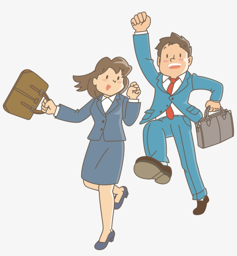 Vector Black And White Excited Employees Big Image - Employees Clipart Png Transparent PNG ...